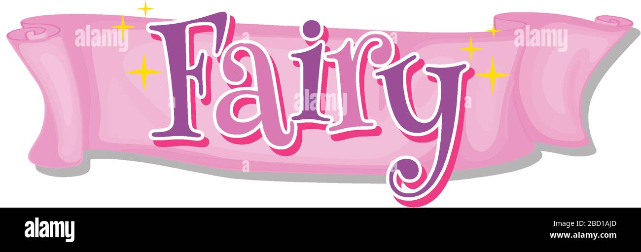 Font design for word fairy enchantment in pink illustration Stock ...