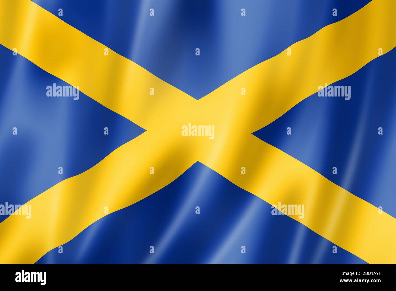 Mercia Region flag, United Kingdom waving banner collection. 3D ...