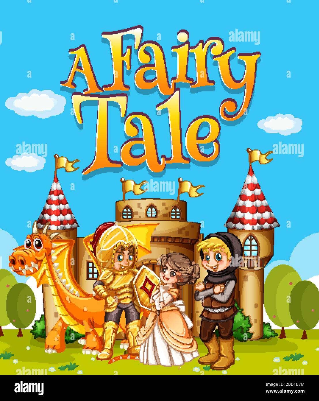 Font design for word a fairy tale with knights and princess ...