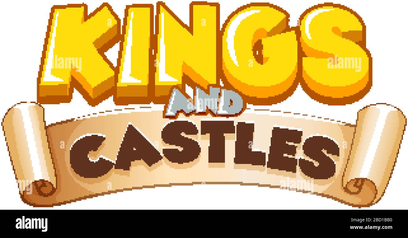 Font design for word kings and castles on white background illustration ...