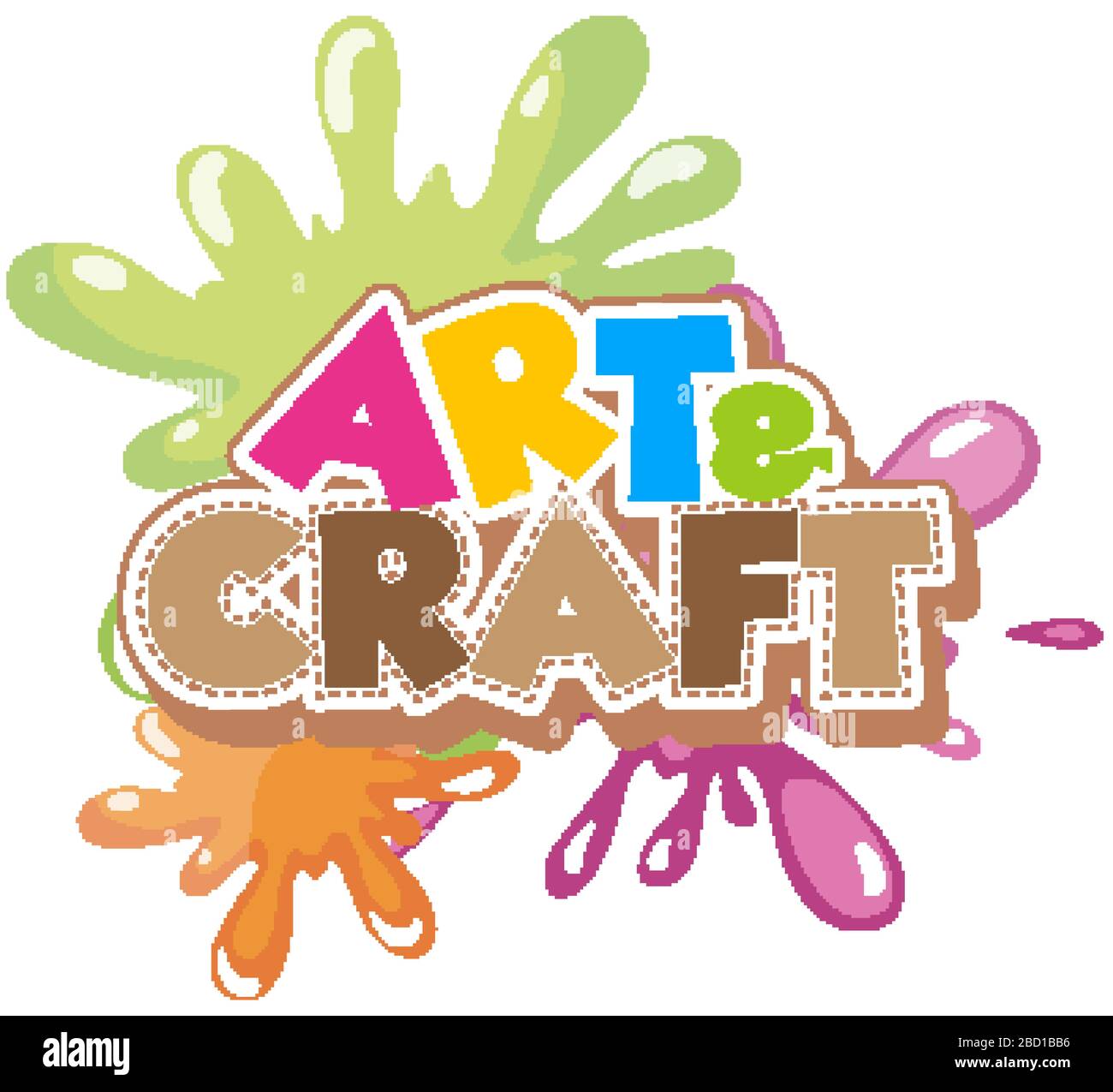 Font design for word art and craft with watercolors in background ...