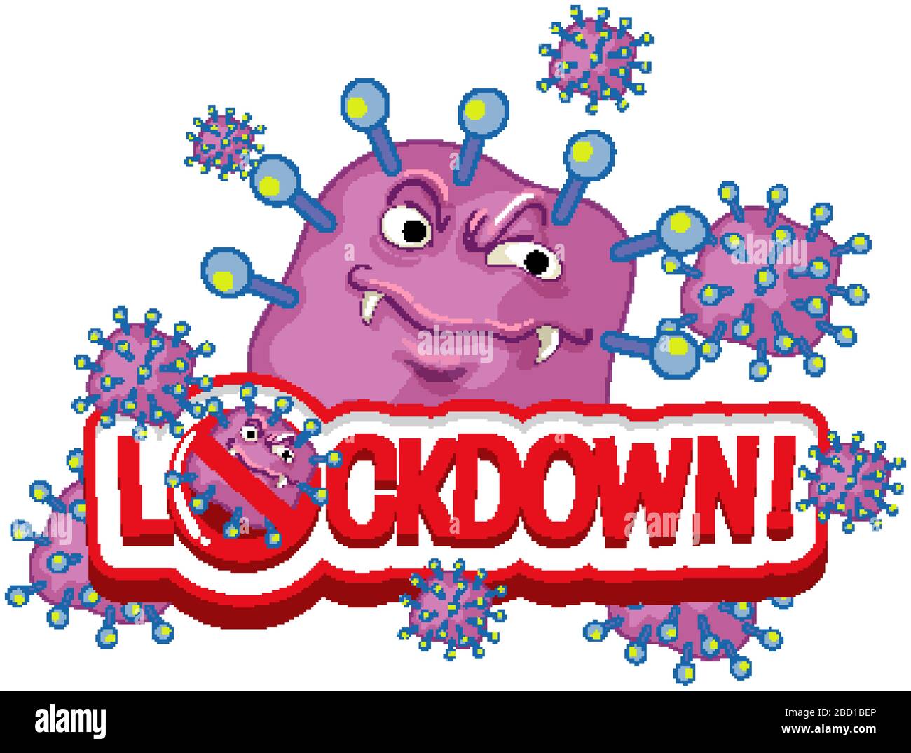 Coronavirus poster design with word lockdown on white background ...