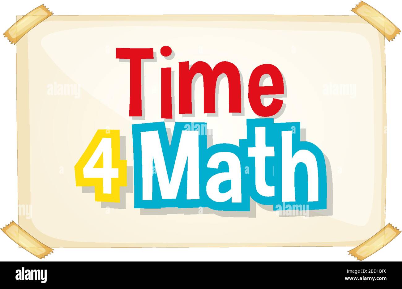 Font design for word time 4 math on the paper illustration Stock Vector ...