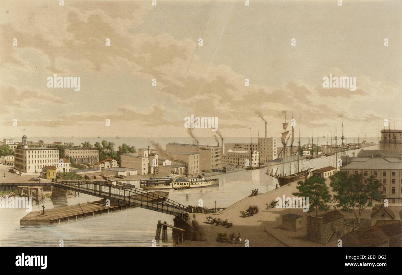 Rush Street Bridge Chicago 1861 Stock Photo - Alamy