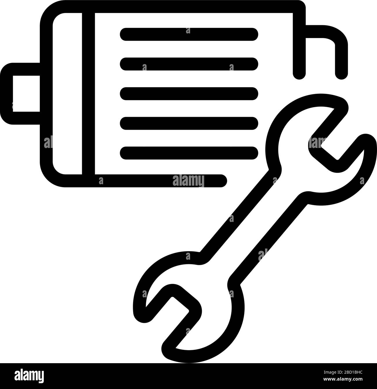 electric motor icon vector outline illustration Stock Vector Image ...