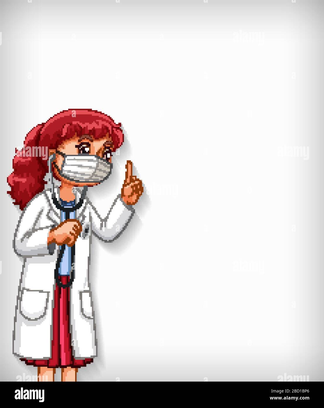Background template design with female doctor with stethoscope ...