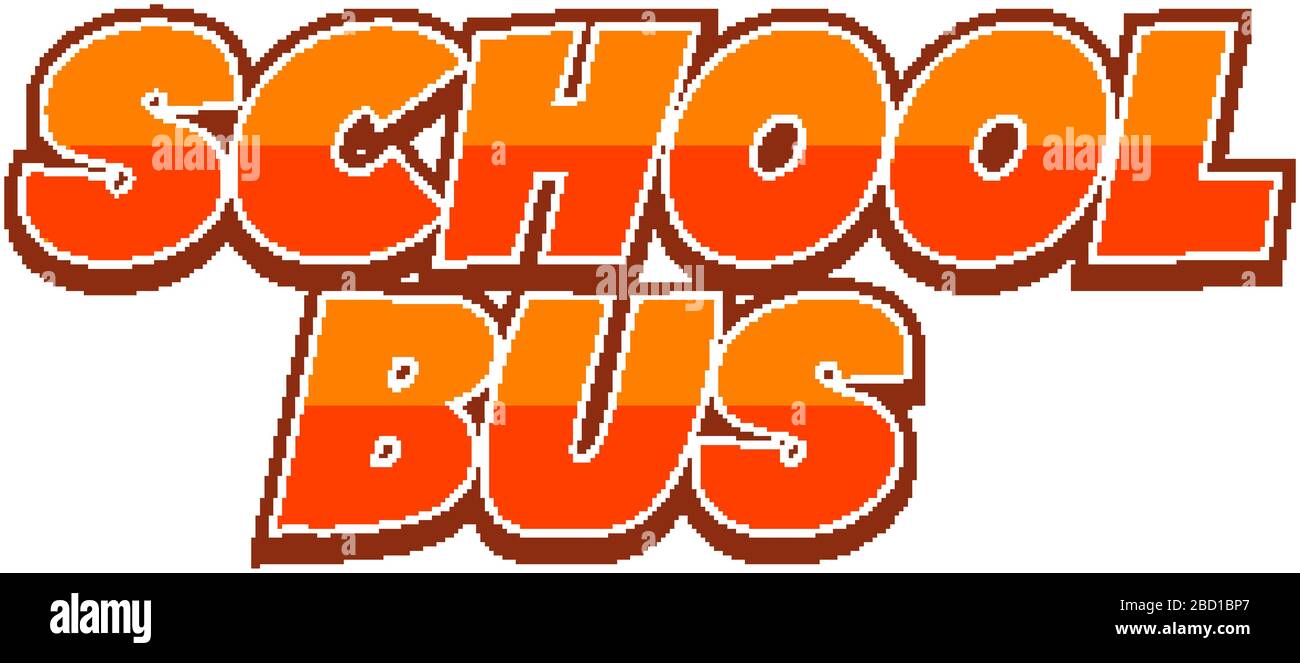 Font design for word school bus on white background illustration Stock ...