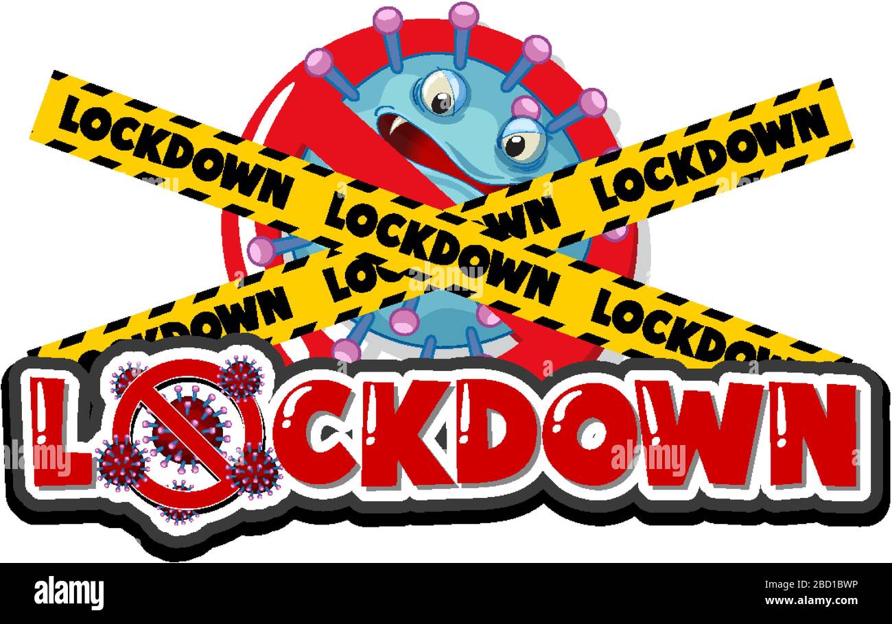 Coronavirus poster design with word lockdown on white background ...