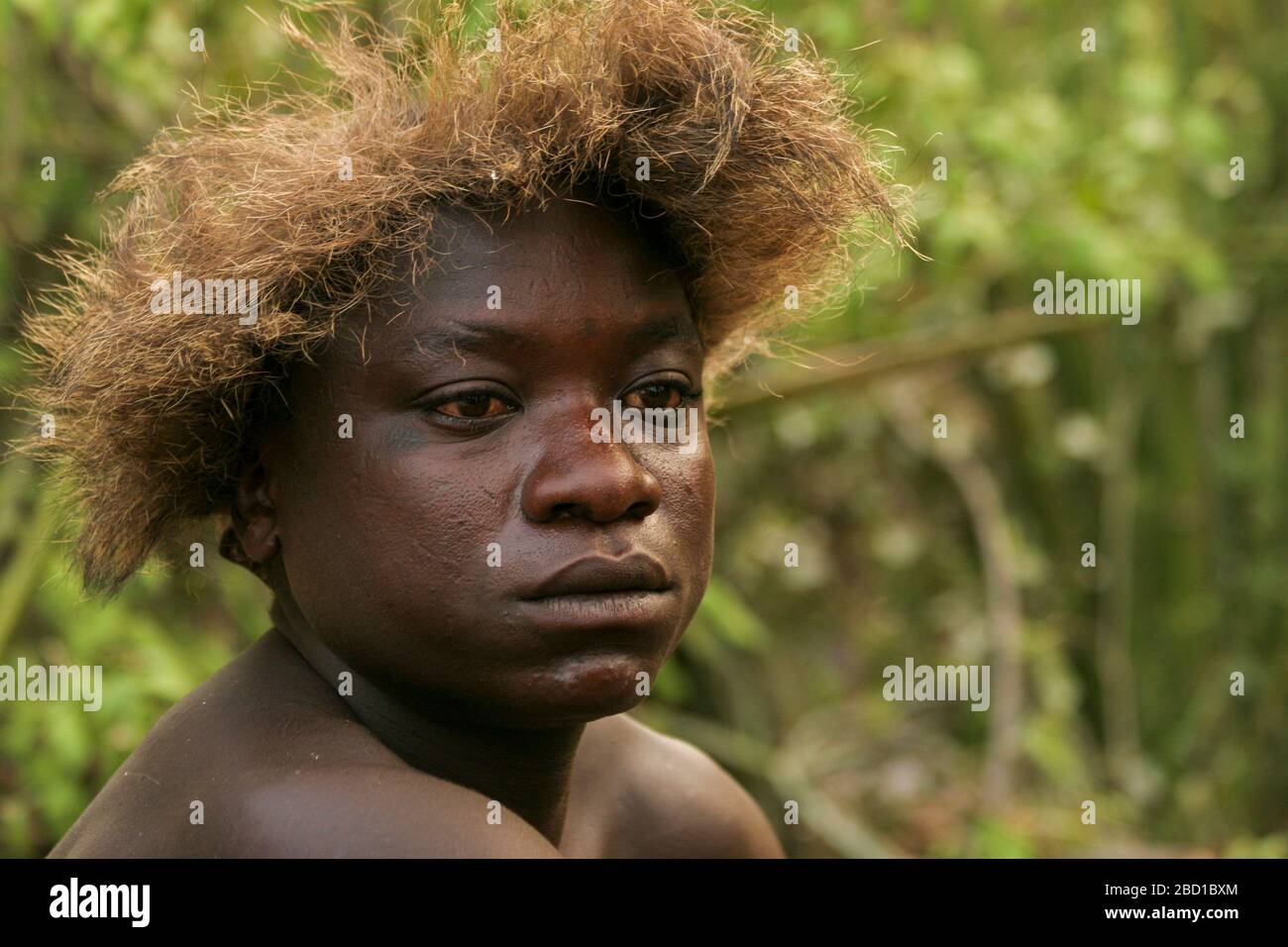 Africa, Tanzania, Lake Eyasi, young male Hadza child. Hadza, or Hadzabe ...
