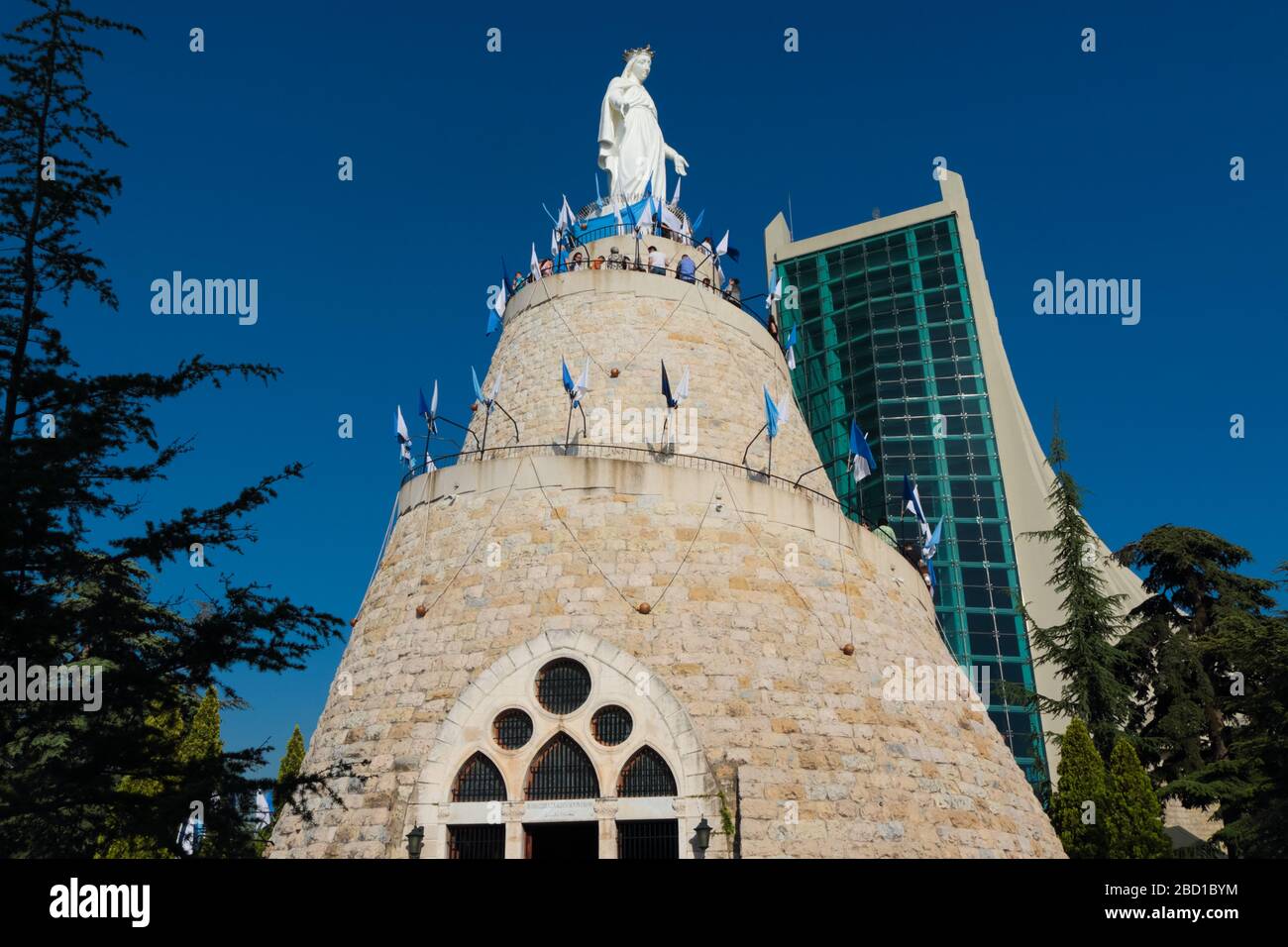 Jounieh, Lebanon - May 13, 2017: Statue of Harrisa in the premises of ...