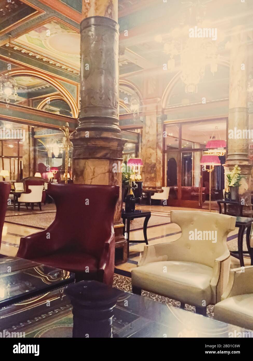 Brussels, Belgium circa January, 2020: Luxury interior design of five ...