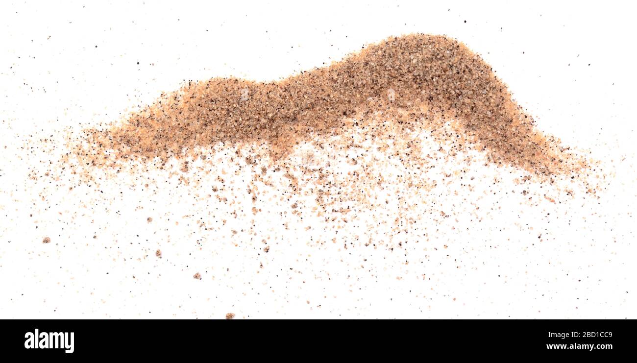 Sand isolated on white background Stock Photo - Alamy