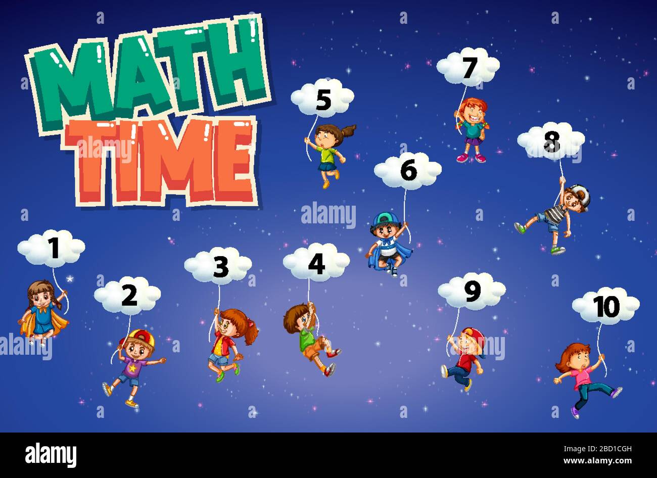 Poster design for counting numbers one to ten illustration Stock Vector ...