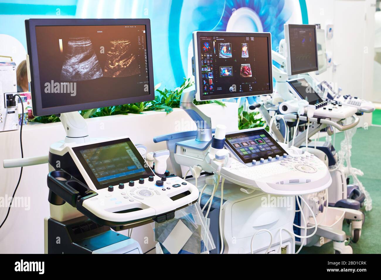 Medical devices for ultrasound examination on exhibition Stock Photo ...