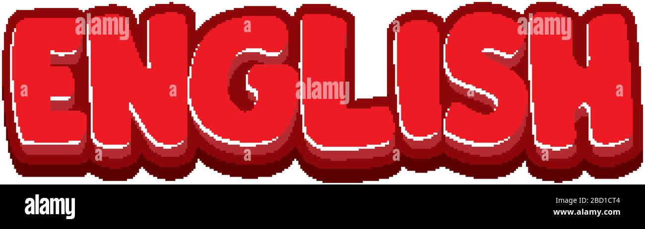 Font design for word english in red color illustration Stock Vector ...