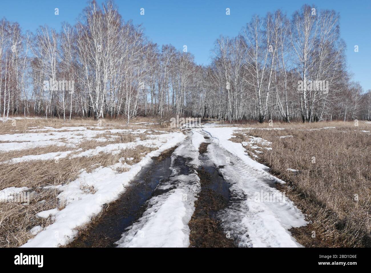 Spring dirty road Stock Photo - Alamy