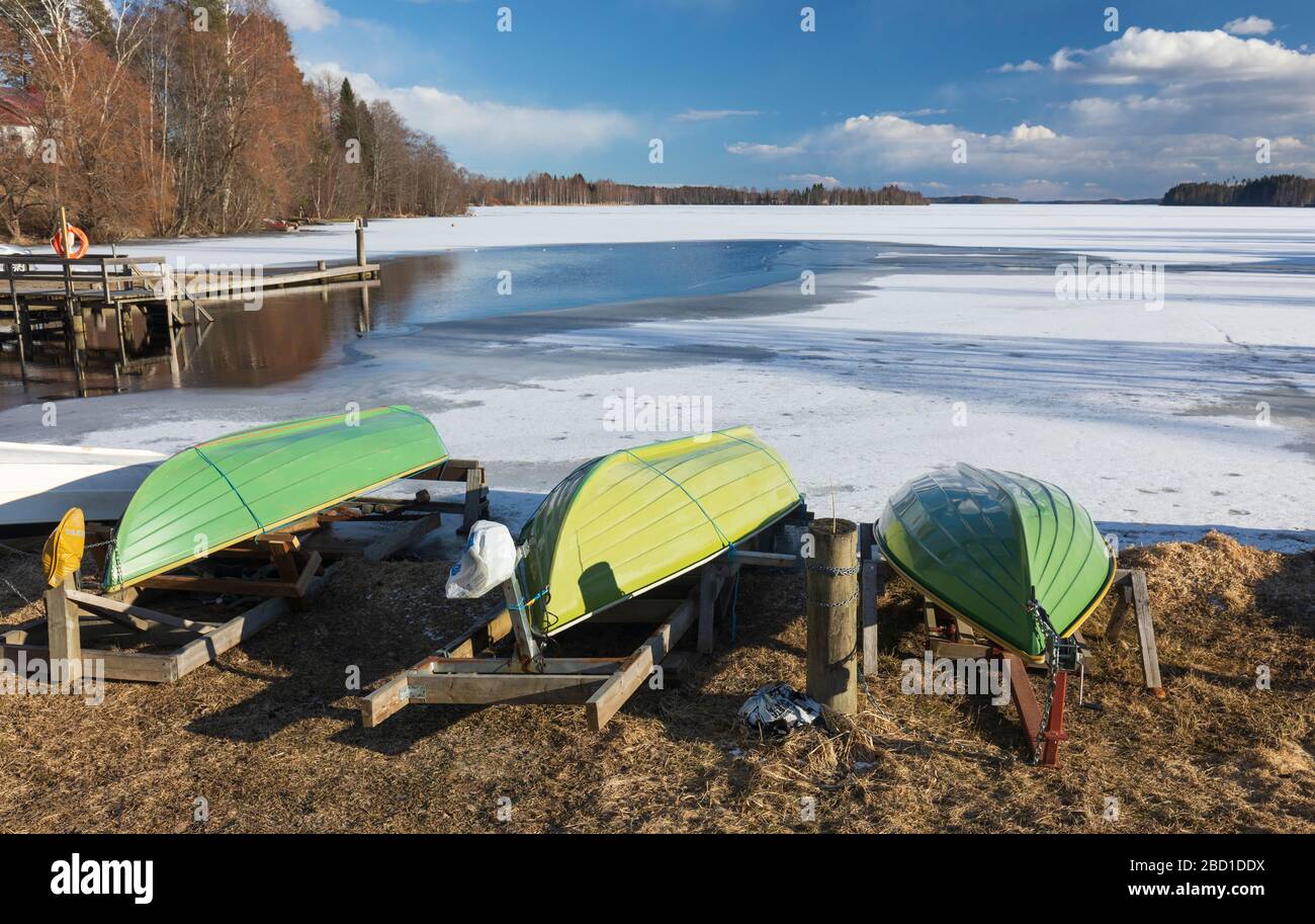Three beached rowboats hi-res stock photography and images - Alamy