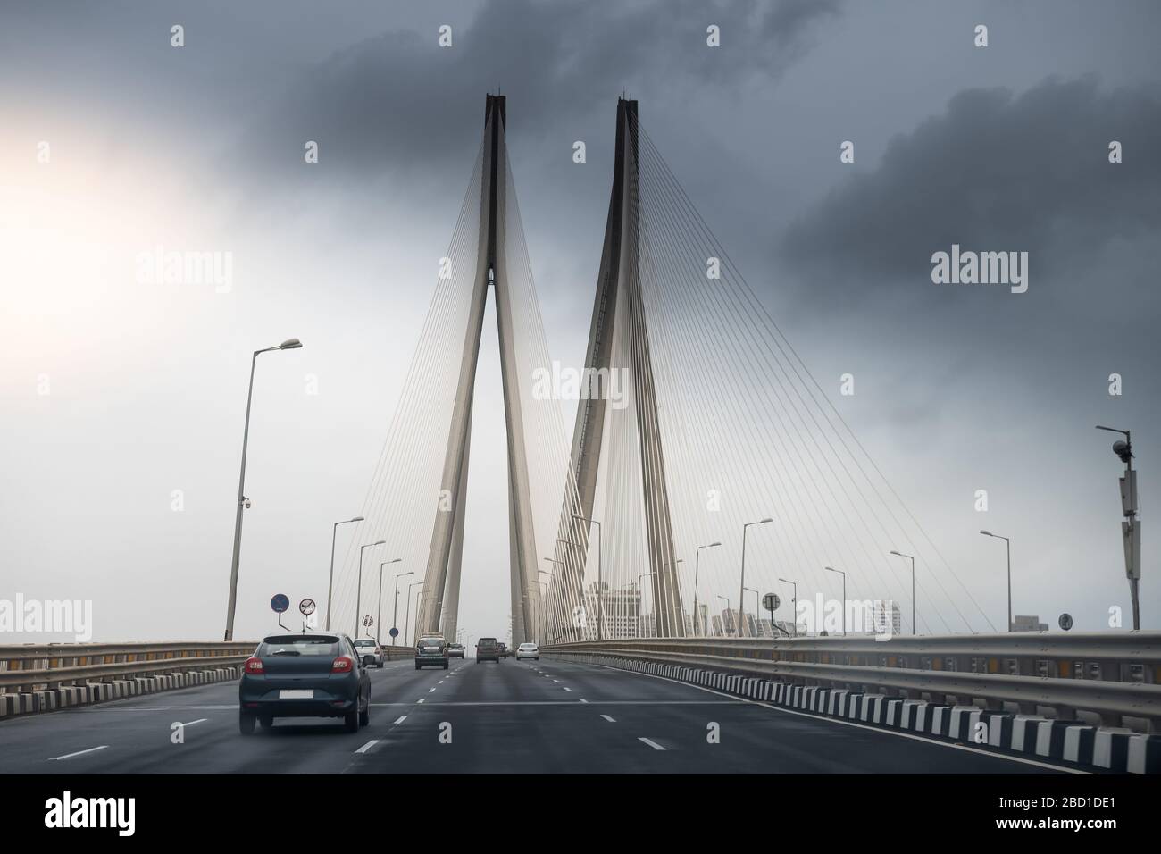 Bandra Worli Sea Link is a cable bridge in Mumbai, India Stock Photo ...