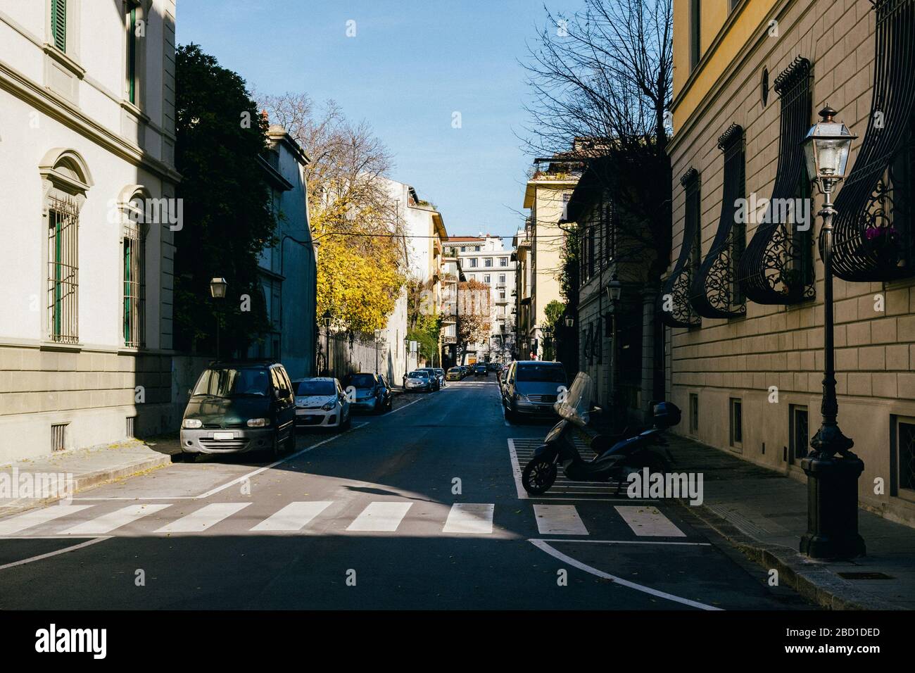 An empty street in Florence, Italy Stock Photo - Alamy