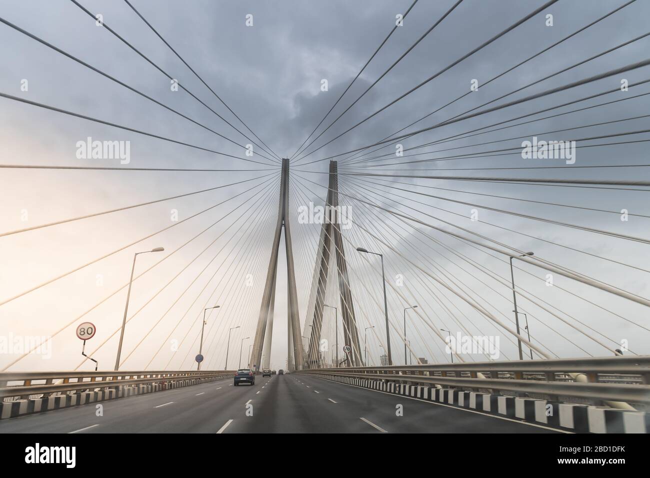 Bandra Worli Sea Link is a cable bridge in Mumbai, India Stock Photo ...