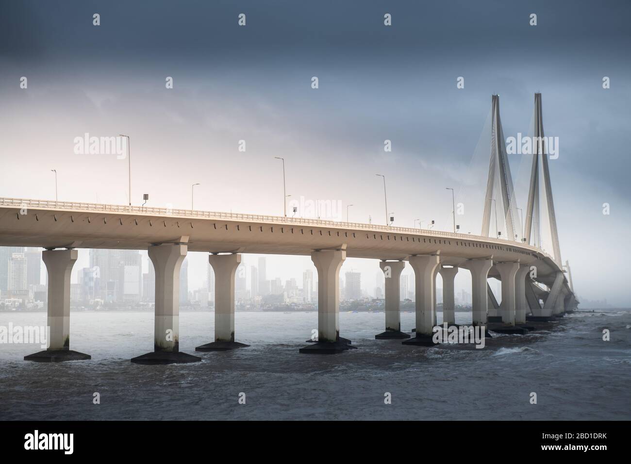 Bandra Worli Sea Link is a cable bridge in Mumbai, India Stock Photo ...