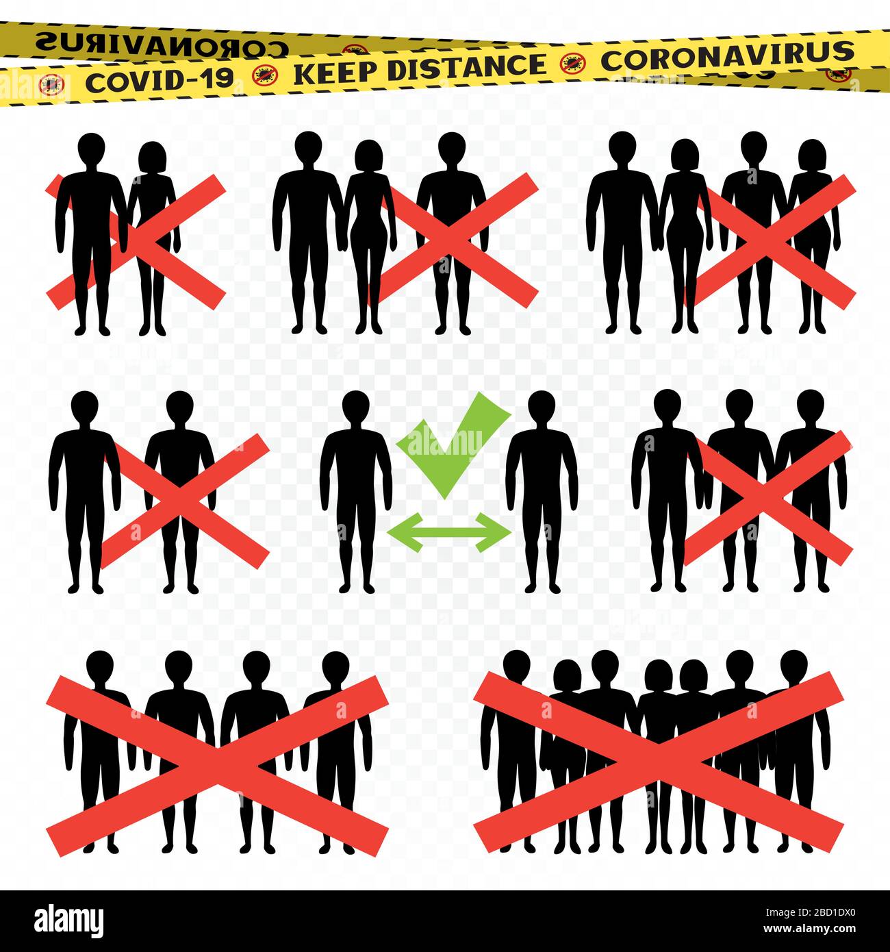 stop coronavirus and keep distance sign symbol Stock Vector Image & Art ...