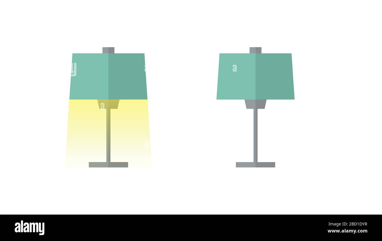 Two room lamps. One with light. Flat Design Lamp Stock Vector Image ...