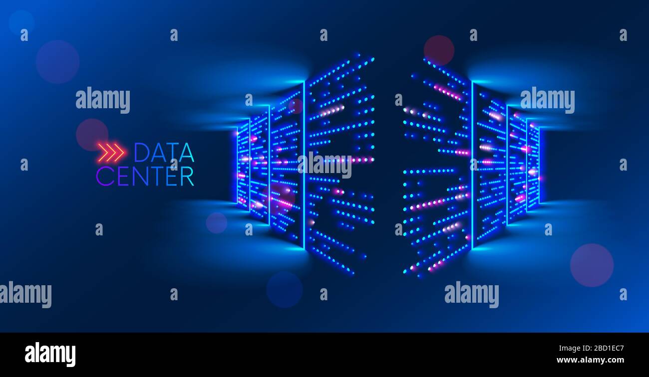 Data Center Abstract Digital Warehouse Server Room Of Clouds