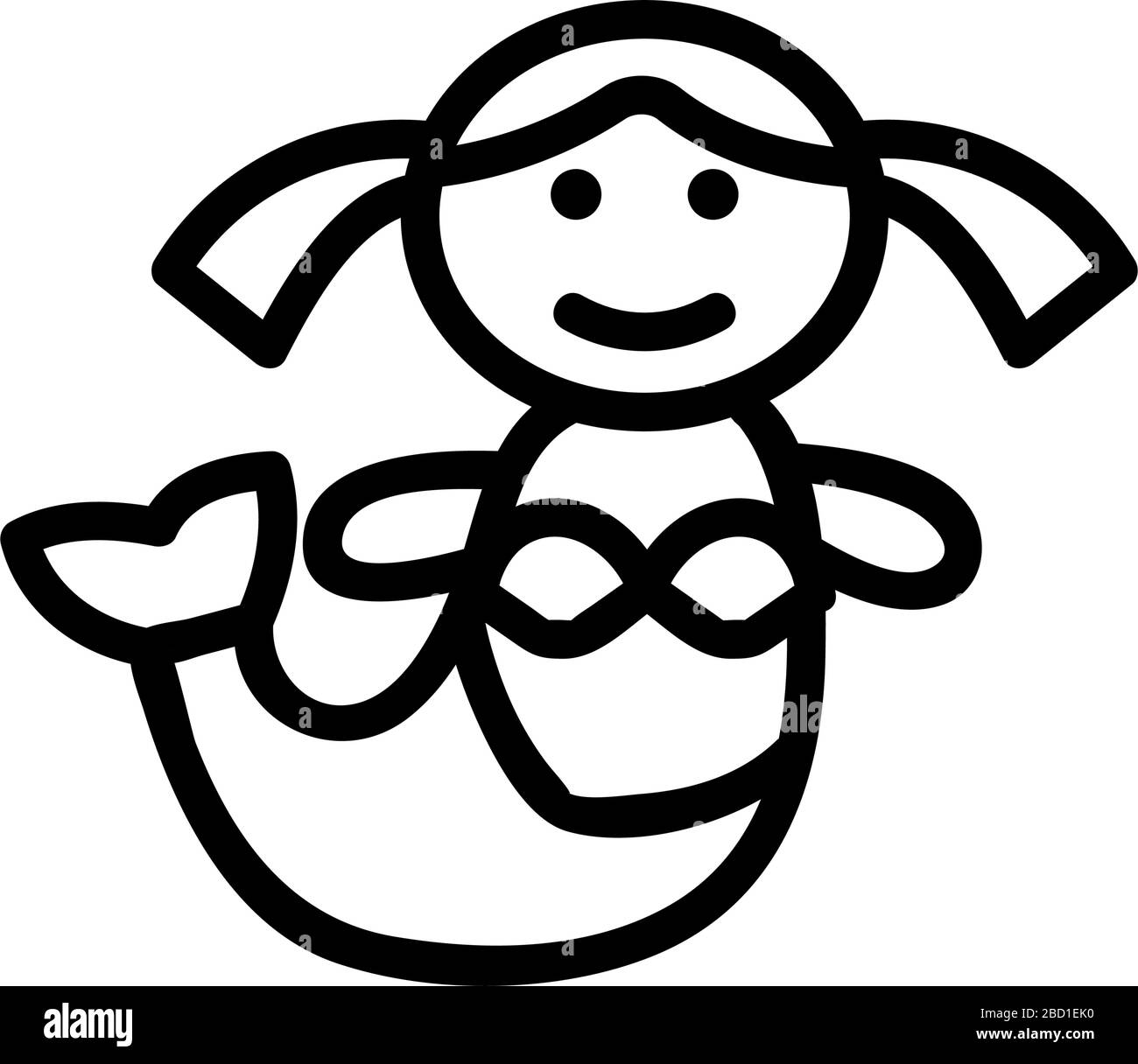 mermaid toy icon vector outline illustration Stock Vector Image & Art ...