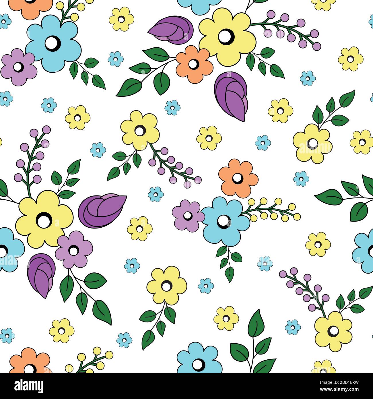 Colorful bouquet small white Stock Vector Images - Alamy