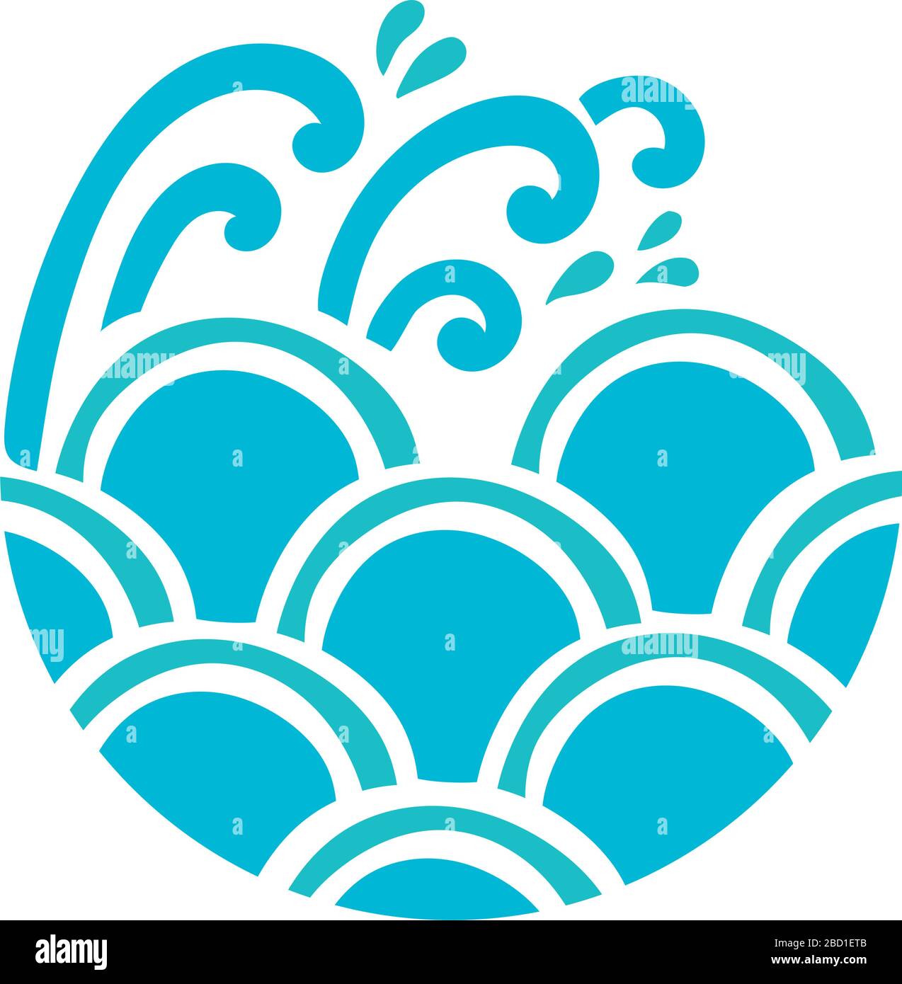 water waves ocean flat style icon Stock Vector Image & Art - Alamy