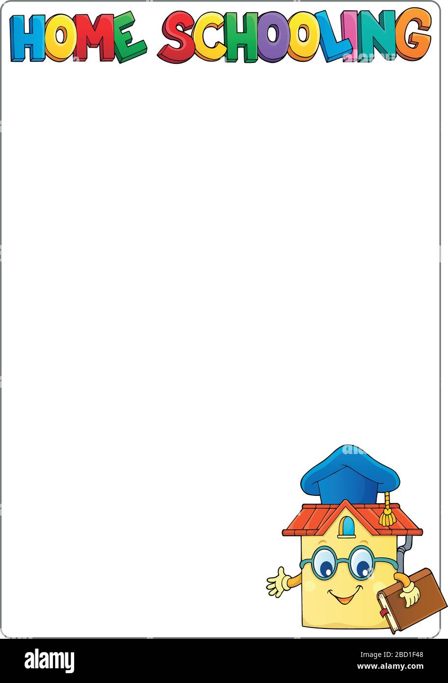 Home schooling theme frame 1 - eps10 vector illustration Stock Vector ...