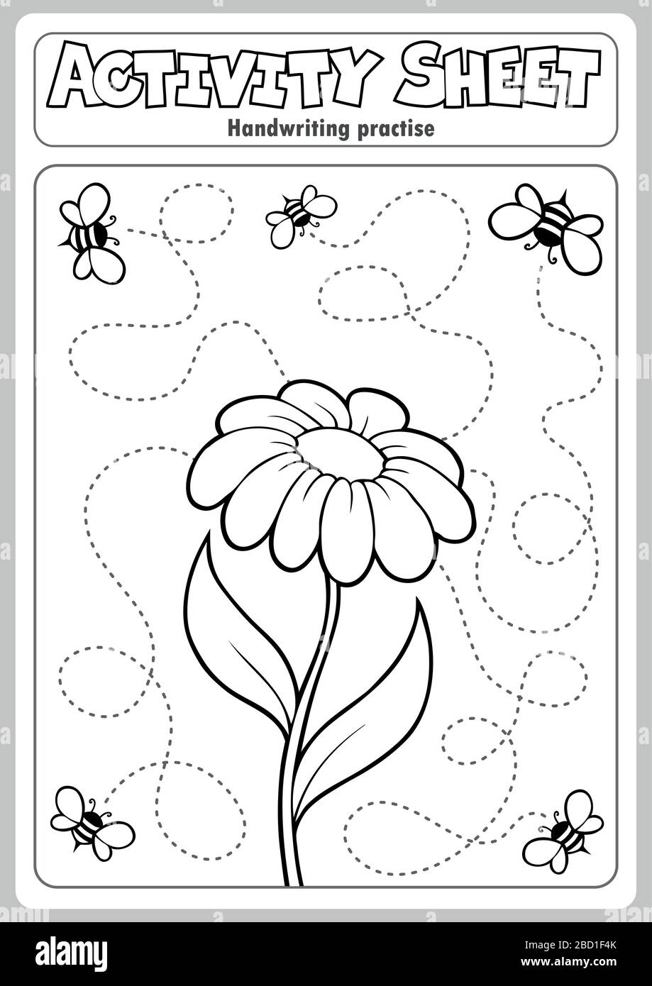 Activity sheet handwriting practise 1 - eps10 vector illustration Stock ...