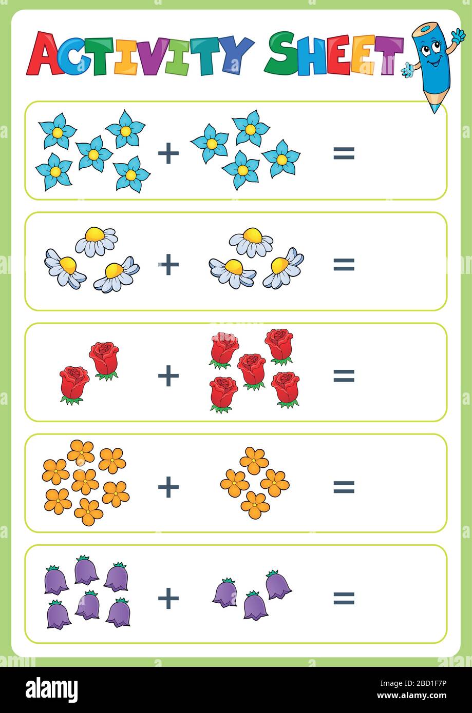 Activity sheet topic image 4 - eps10 vector illustration Stock Vector ...