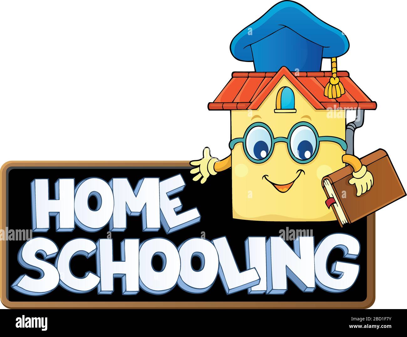 Home schooling theme sign 7 - eps10 vector illustration Stock Vector ...
