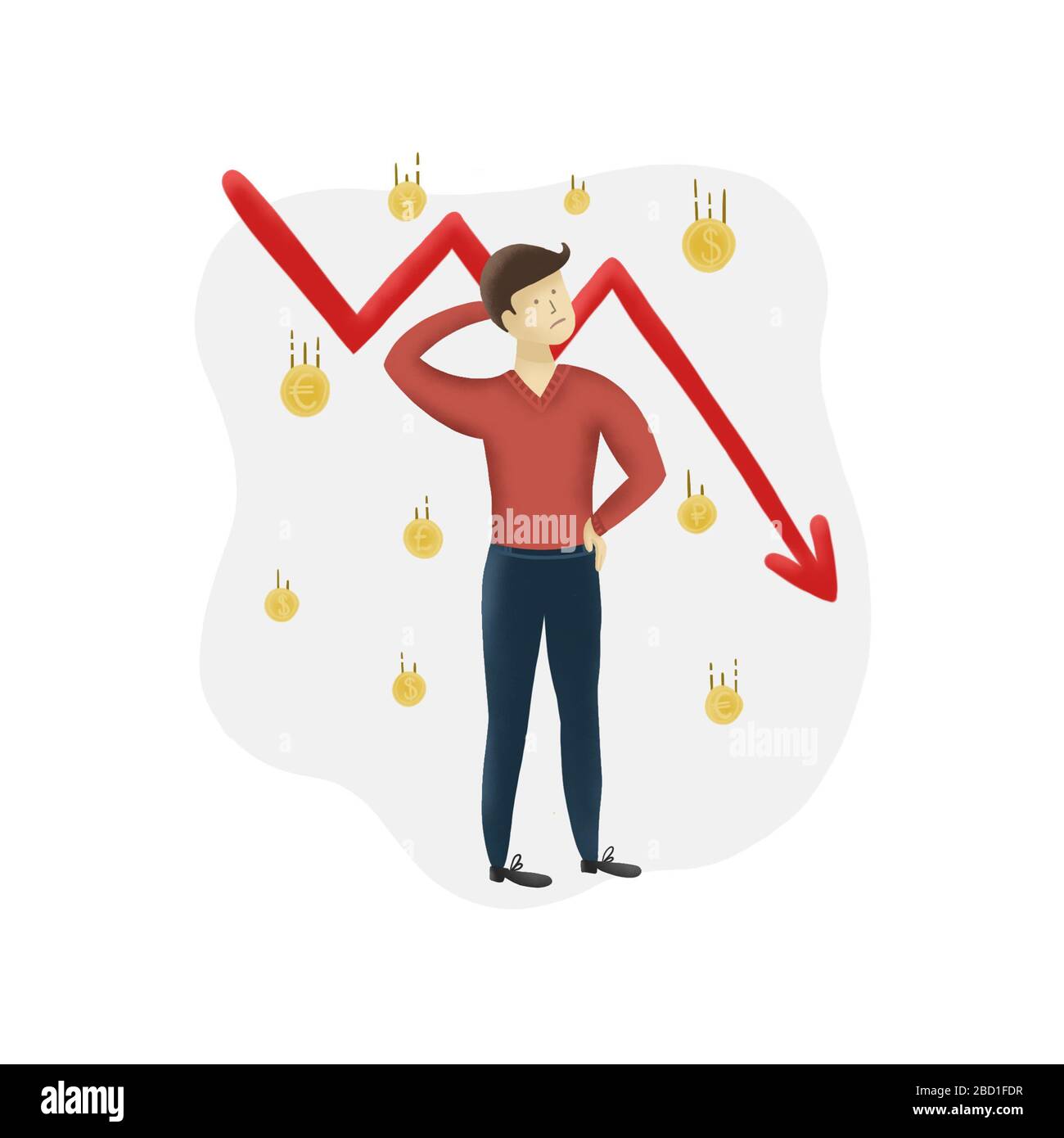 Cartoon money failure hi-res stock photography and images - Alamy