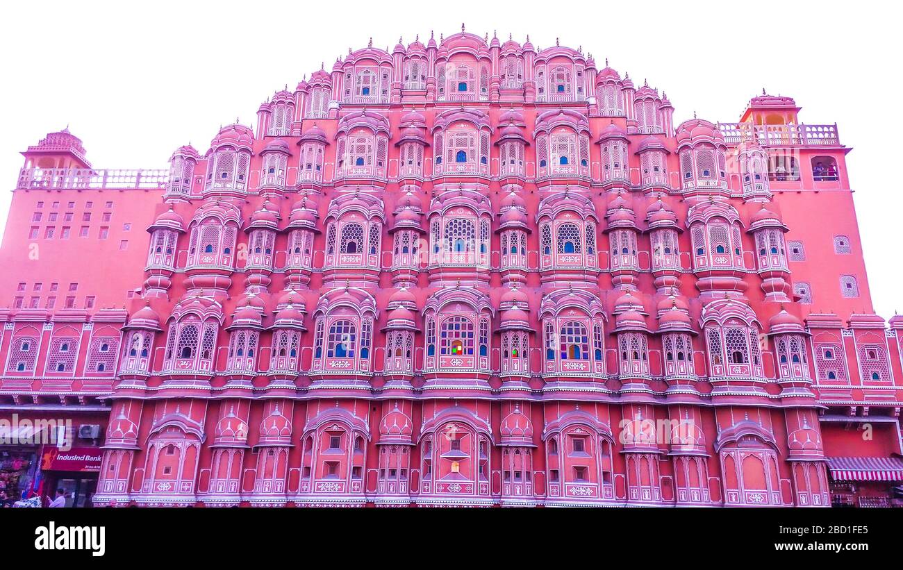 Hawa Mahal is a palace in Jaipur, India. Made with the red and pink ...