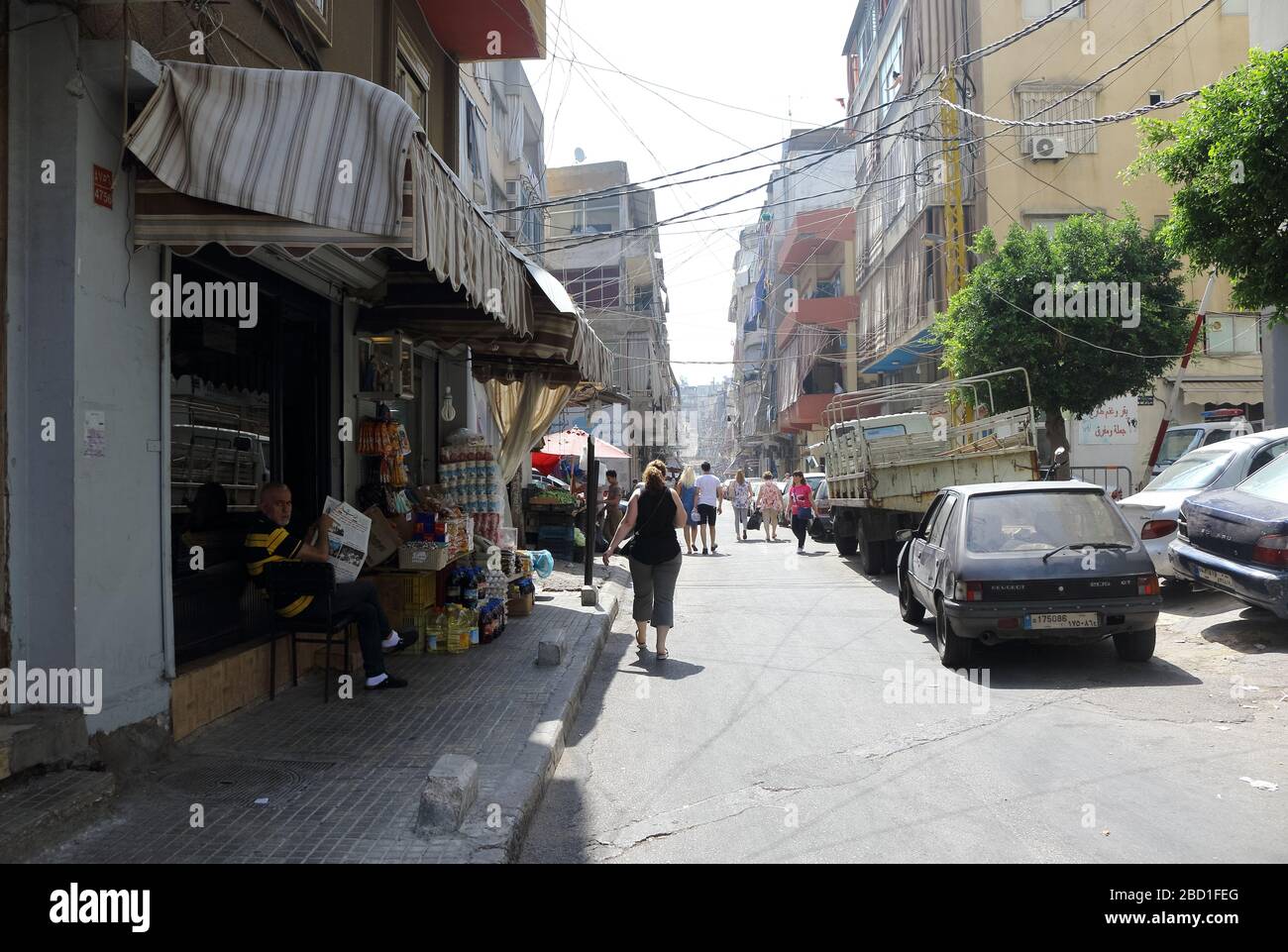 Beirut, Lebanon - June 9, 2017: View of narrow streets in the old area ...
