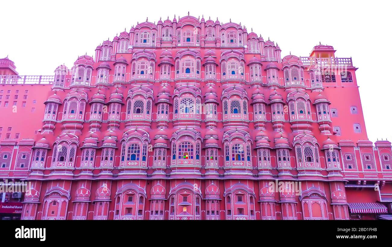 Hawa Mahal is a palace in Jaipur, India. Made with the red and pink ...