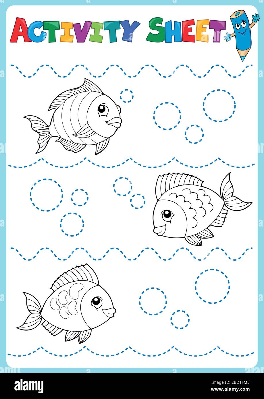 Activity sheet topic image 1 - eps10 vector illustration Stock Vector ...