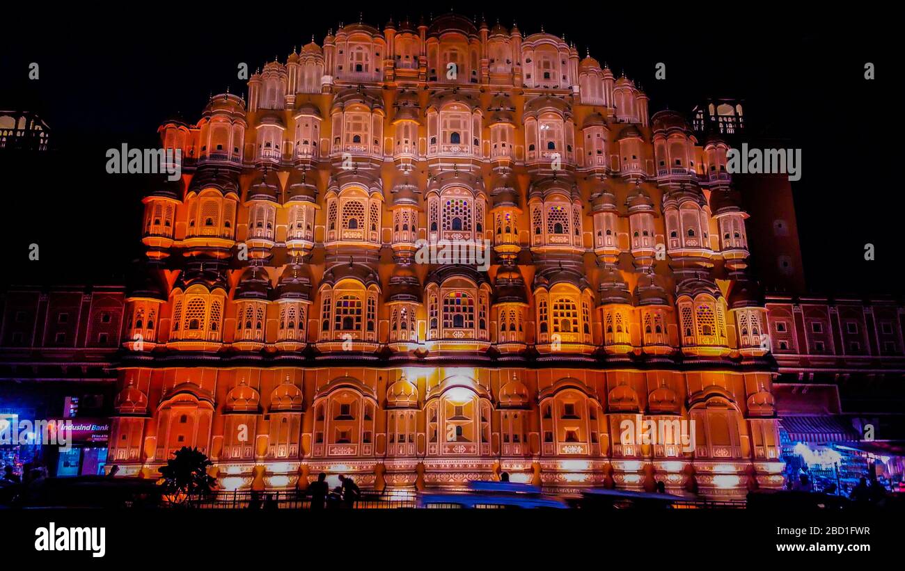Hawa Mahal is a palace in Jaipur, India. Made with the red and pink ...