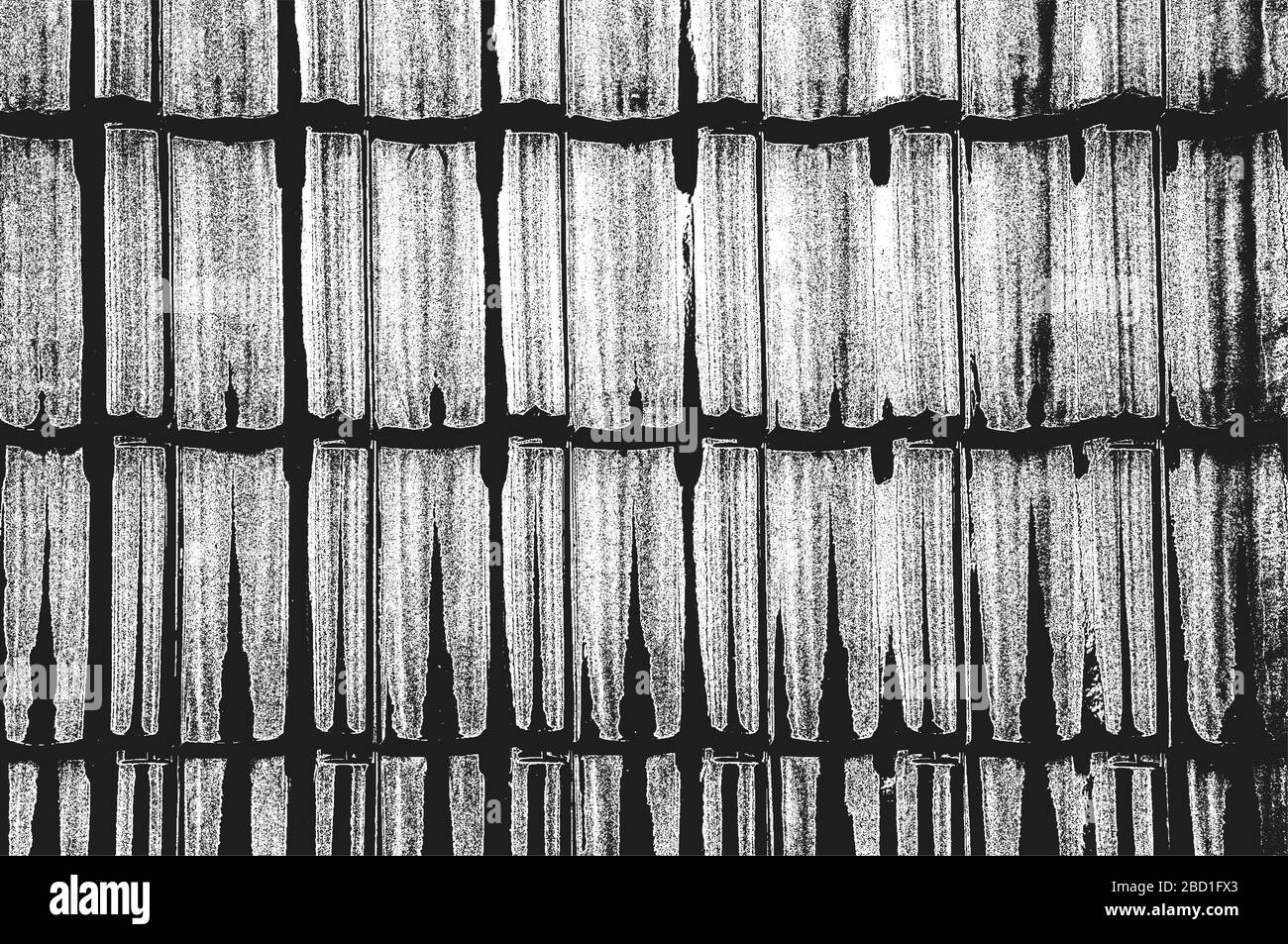 Distress old texture of roof tile. Black and white grunge background ...