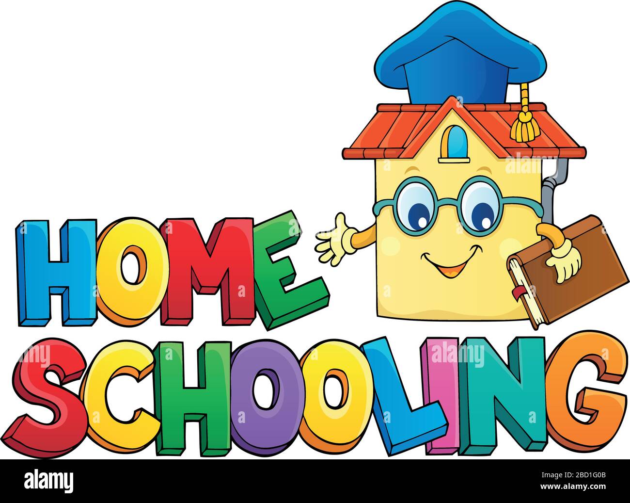 Home schooling theme sign 6 - eps10 vector illustration Stock Vector ...