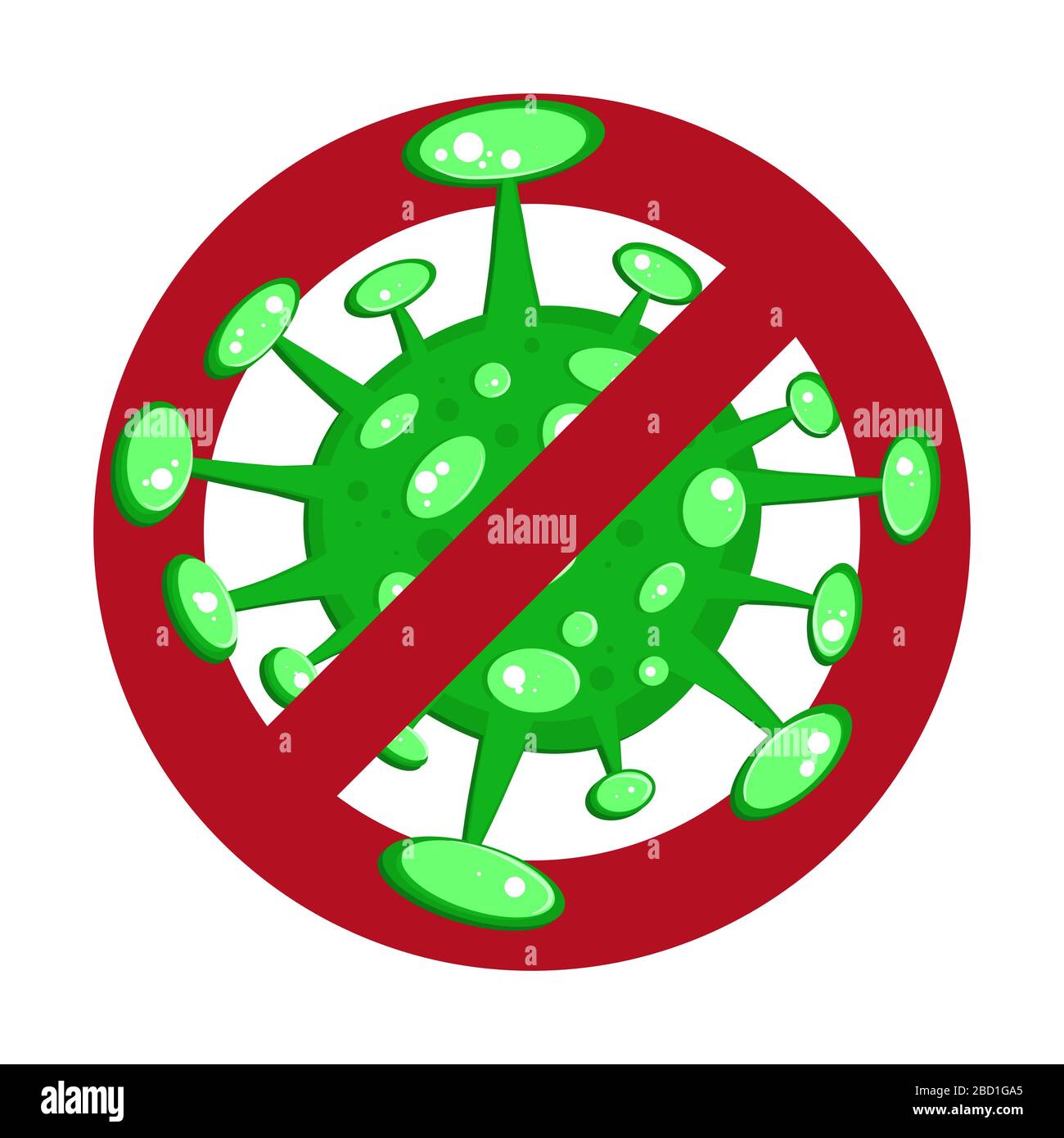 Cartoon concept STOP coronavirus logo green COVID-19 nCov 2019 virus ...