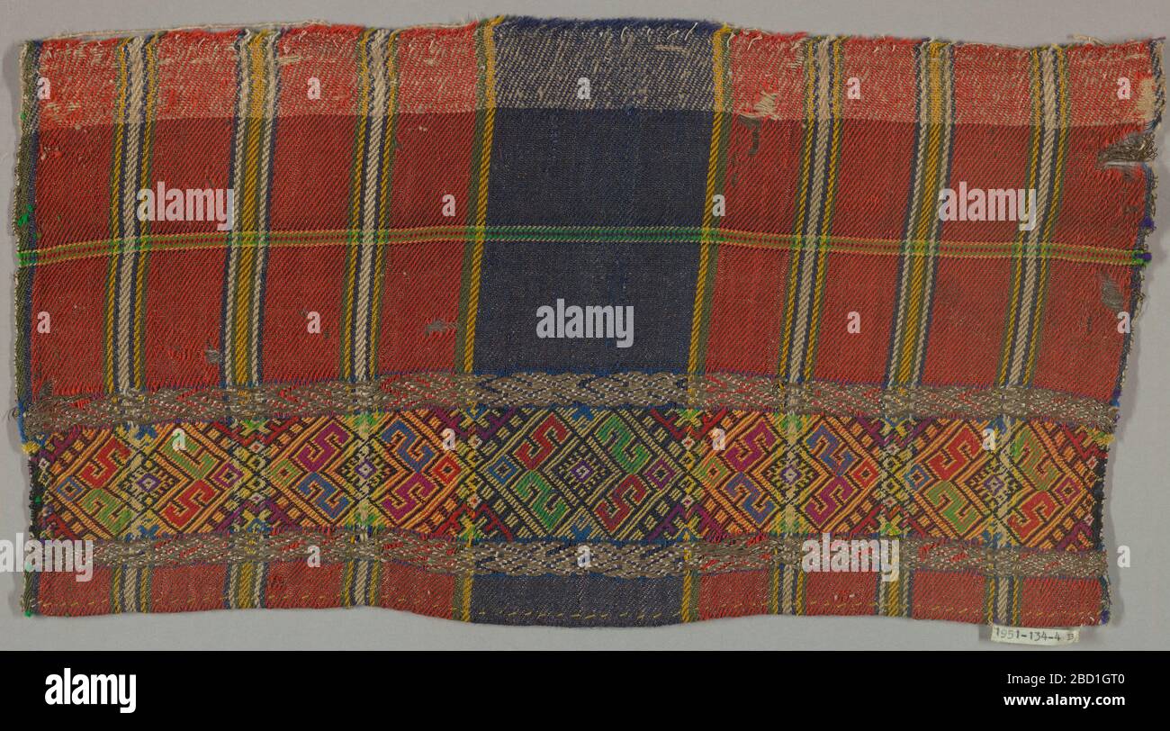 Textile. Research in ProgressRectangle of plaid with broad central ...