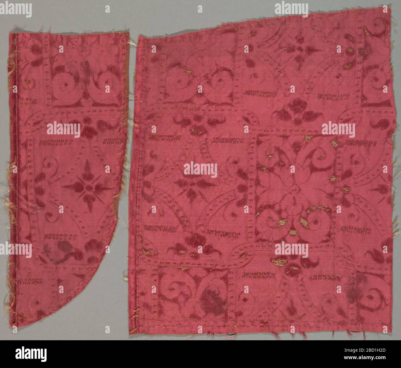 slashed silk satin. Research in ProgressRed satin patterned by flocking ...