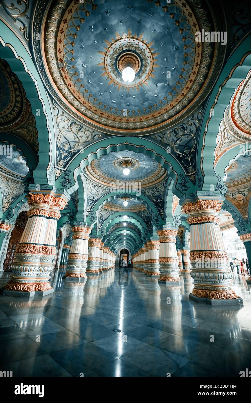 Mysore palace interior hi-res stock photography and images - Alamy