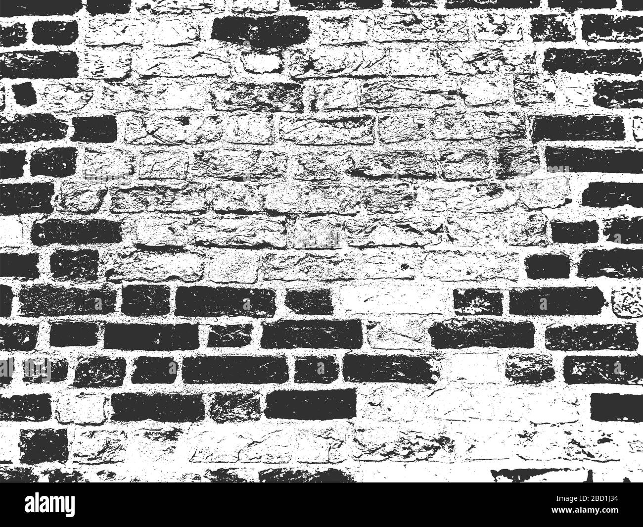 Distress old brick wall texture. Black and white grunge background ...