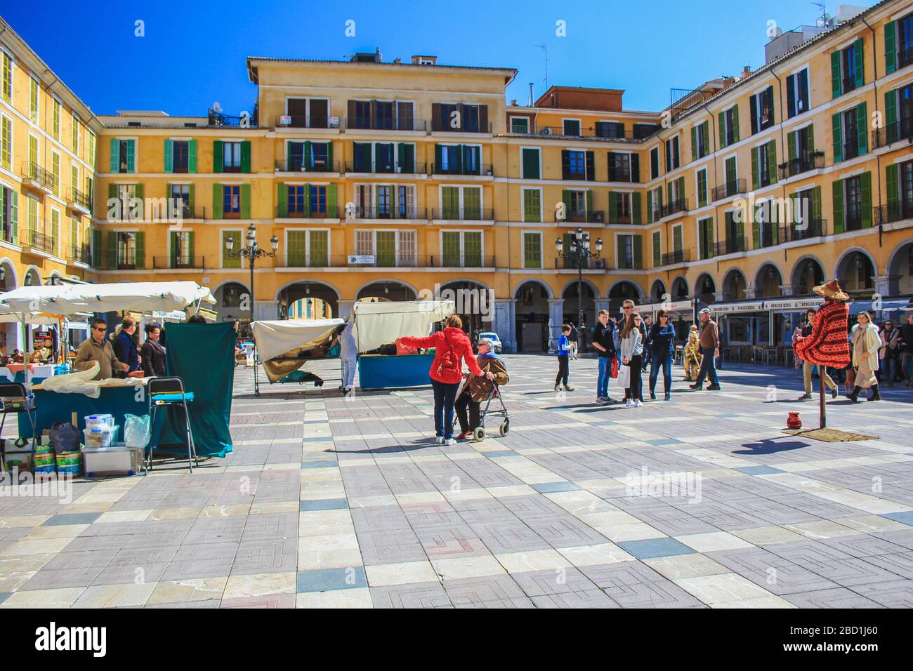 Palma, Mallorca / Spain - March 26 2018: Placa Major in the capital ...