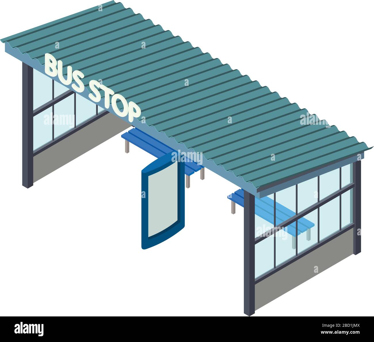 Shuttle bus stop icon. Isometric of shuttle bus stop vector icon for ...